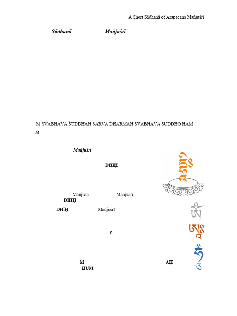 Arapacana Mañjuśrī Sādhanā Guide | PDF | Mantra | Śūnyatā