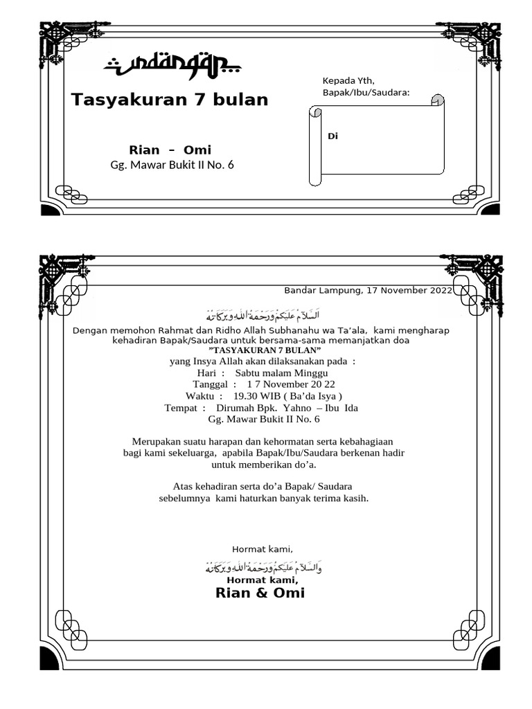 Undangan Rian | PDF