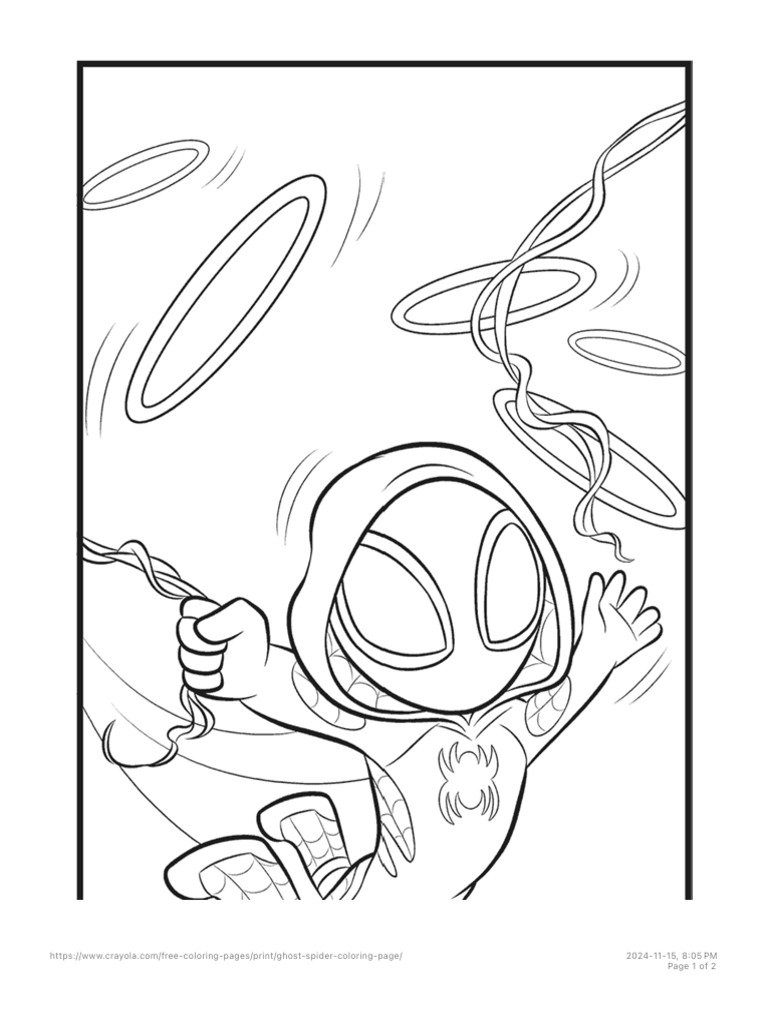 Ghost Spider - Spidey and His Amazing Friends Coloring Page | PDF