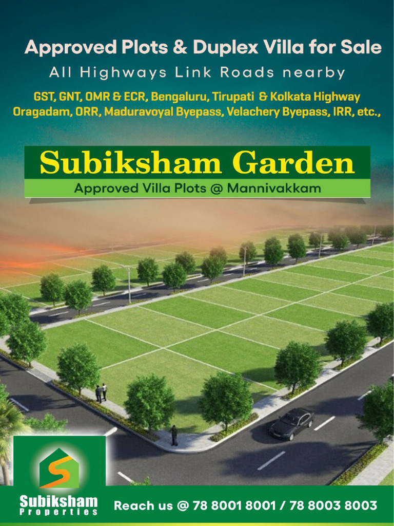 Subiksham Garden Brochure | PDF