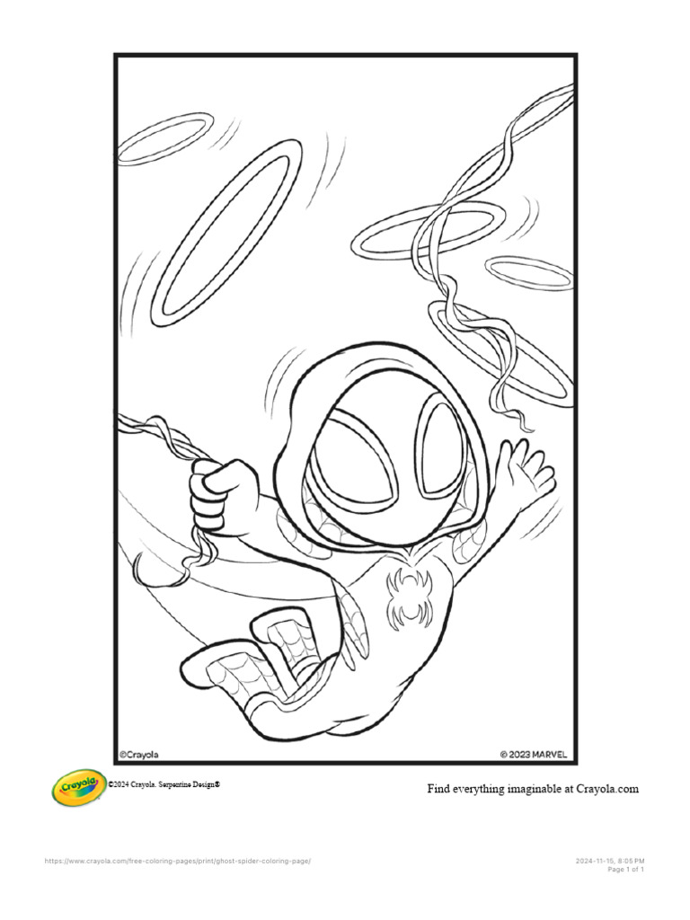 Ghost Spider - Spidey and His Amazing Friends Coloring Page - Crayola ...