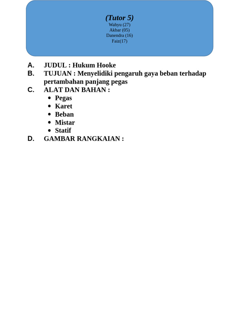 Praktek Fisika Tutor 5 | PDF