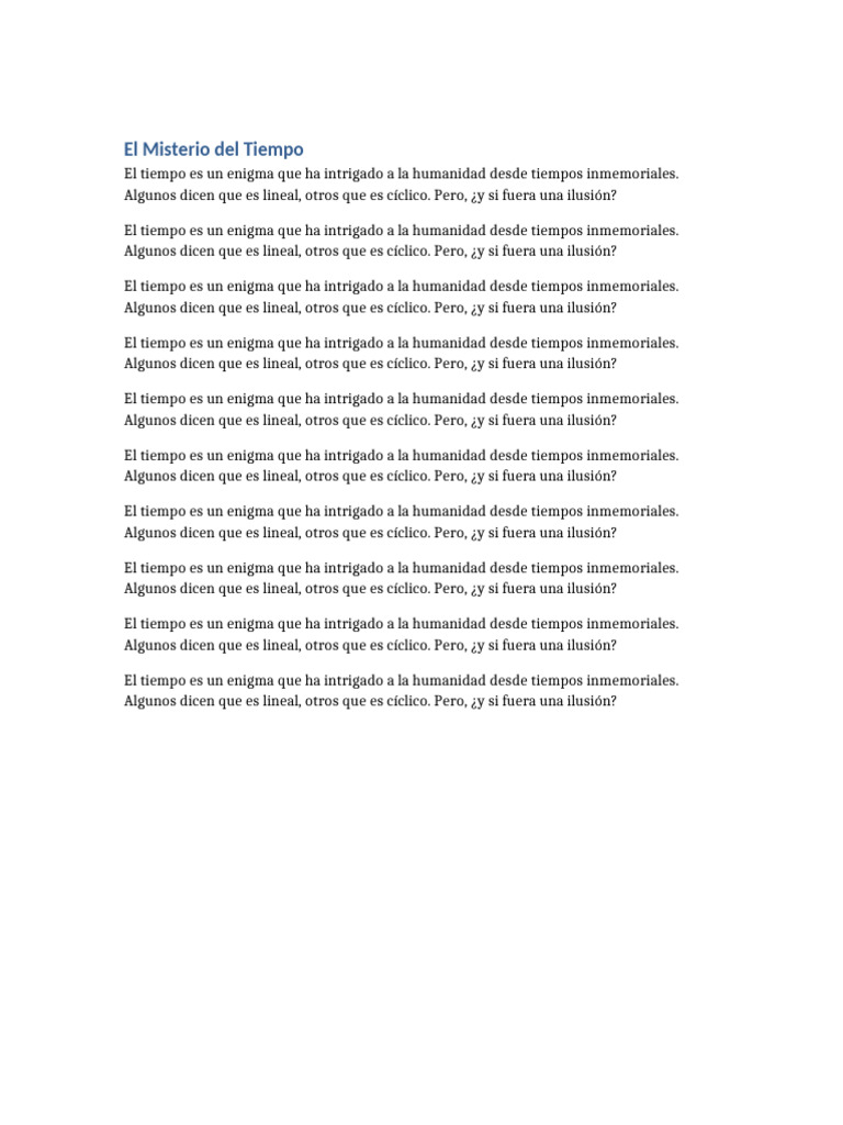 El Misterio Del Tiempo | PDF