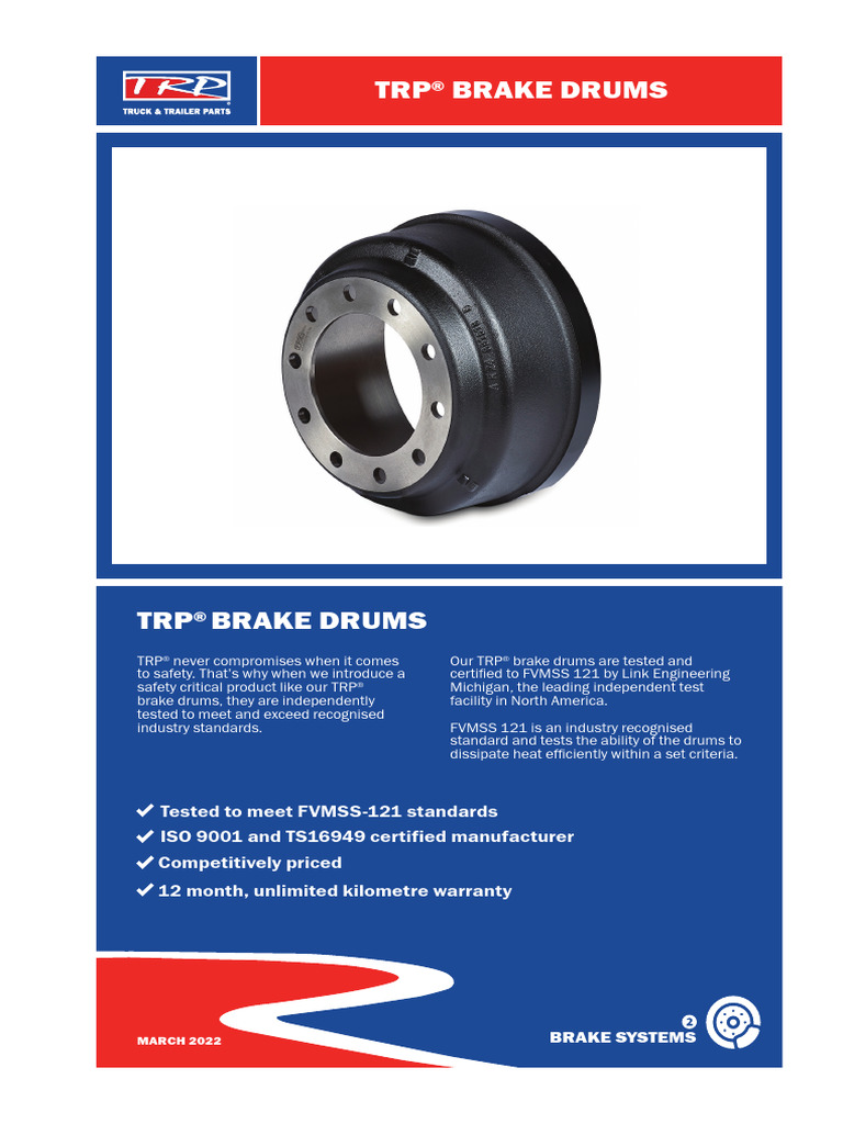 FAB - TRP Brake Drums (032022) | PDF | Land Vehicles | Transport