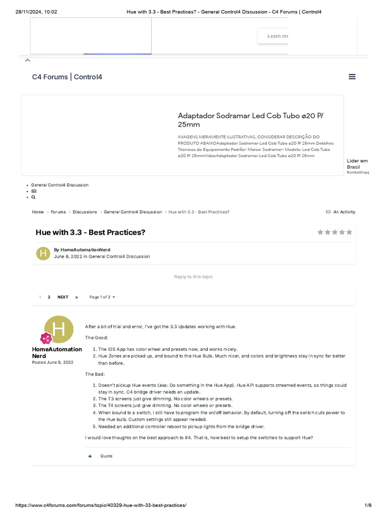 Hue With 3.3 - Best Practices - General Control4 Discussion - C4 Forums - Control4 | PDF ...