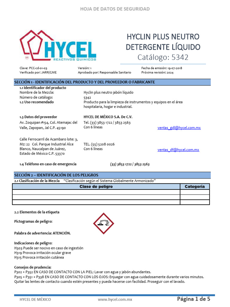 02 Jabón Líquido para Manos | PDF | Agua | Residuos