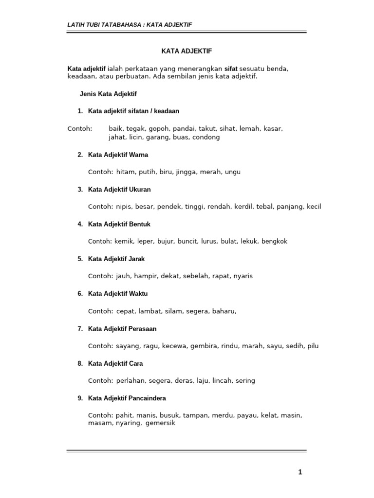 Kata Adjektif | PDF