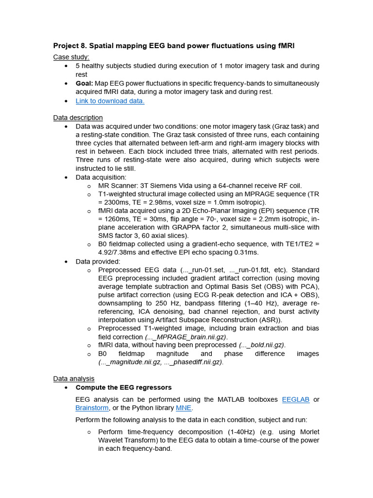 Project Guidelines of Neuro Imagiology | PDF | Functional Magnetic Resonance Imaging ...