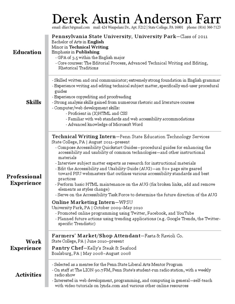 Derek Farr Resume | PDF