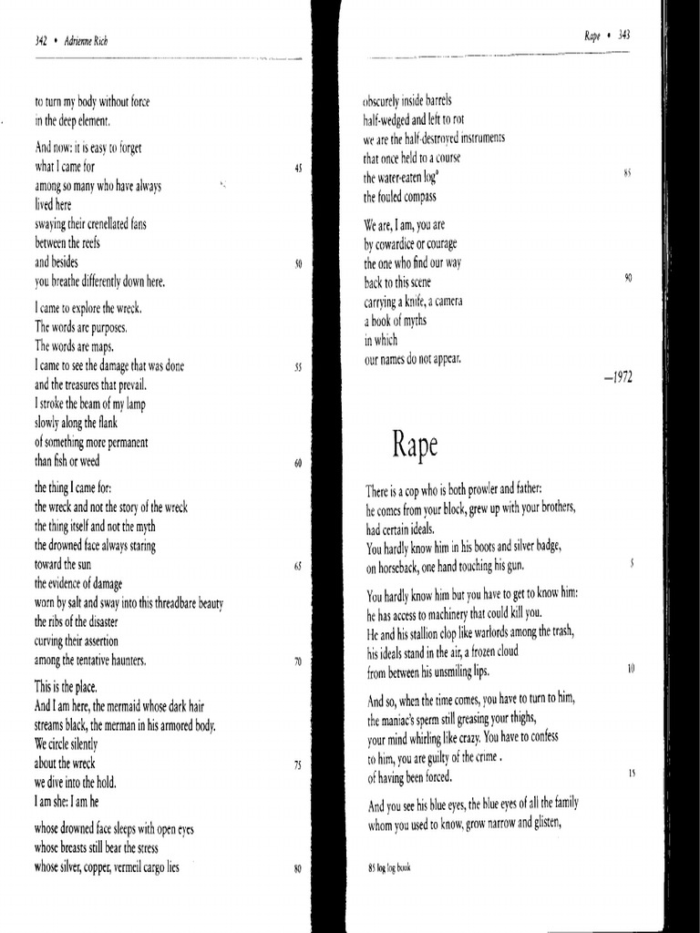 Adrienne Rich, Rape | PDF