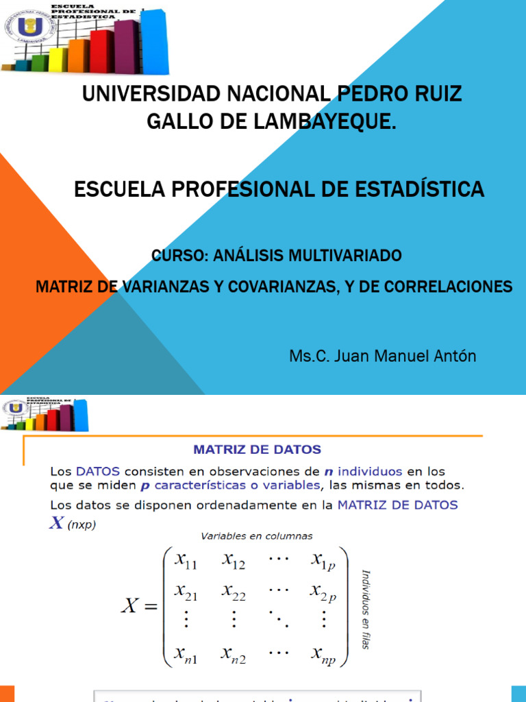 6° Matriz de Varianzas y Covarianzas y Matriz de Correlaciones | PDF