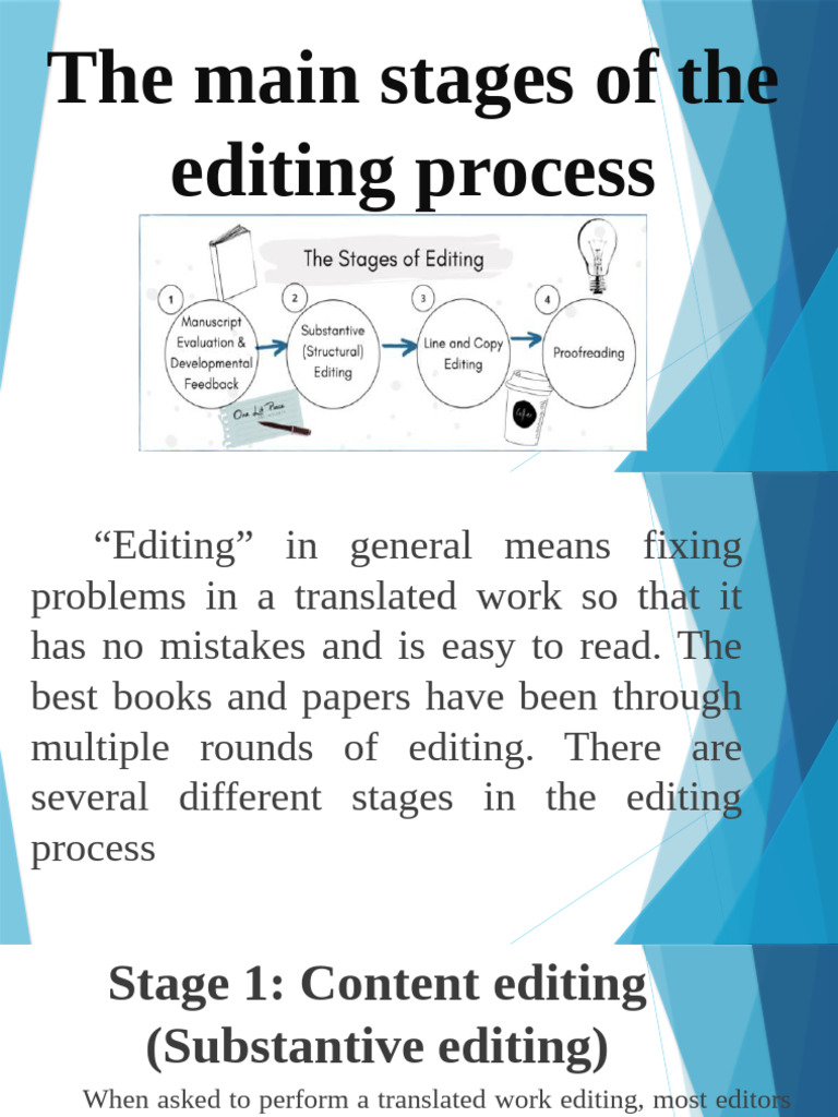 The Main Stages of the Editing Process | PDF