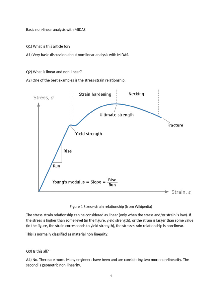 Basic Non-Linear Analysis With MIDAS 1 | PDF | Truss | Beam (Structure)