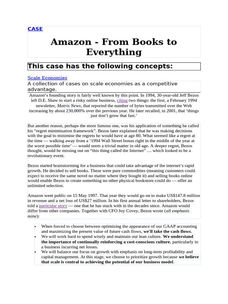 Amazon - Economic of Scale | PDF | United Parcel Service | United ...