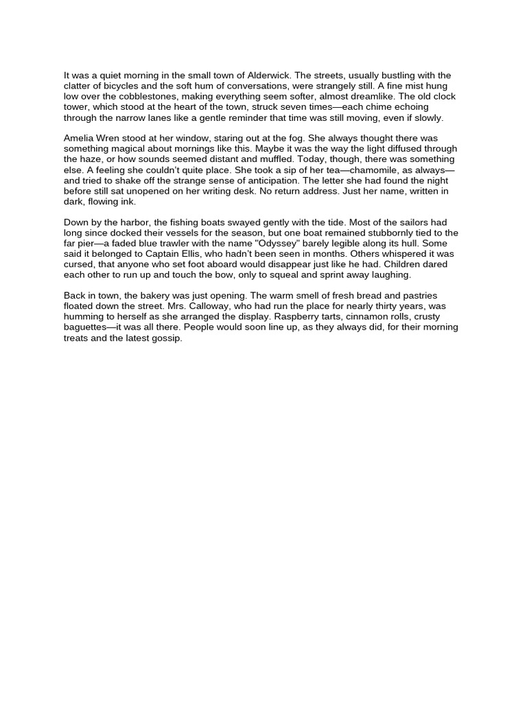 It was a quiet morning in the small town of Alderwick | PDF