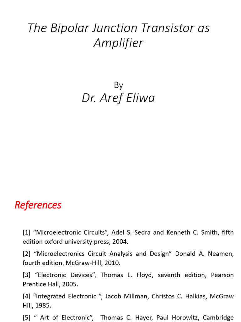Lecture - 5 Bipolar Junction Transistor As Amplifier | PDF | Bipolar ...