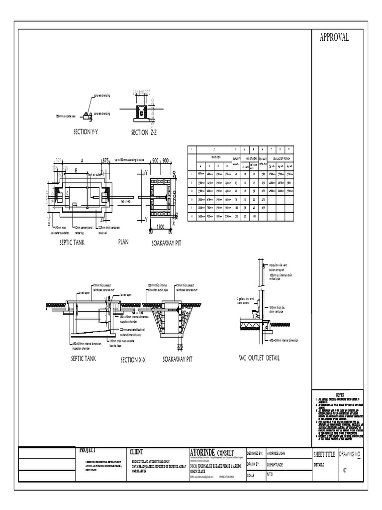 SEPTIC TANK DETAILS-Model | PDF | Concrete | Composite Material