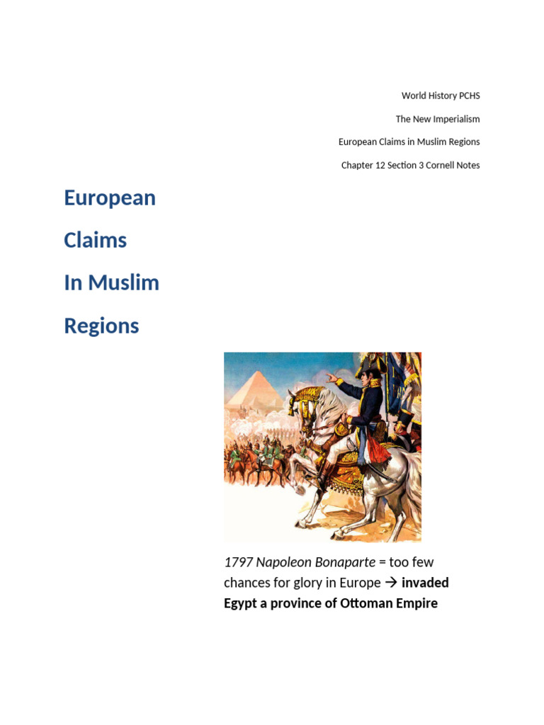 European Imperialism in Muslim Regions | PDF | Egypt | Ottoman Empire