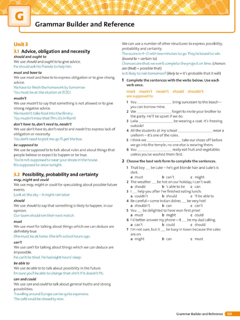 Use of English - Modals (Grammar Reference) | PDF