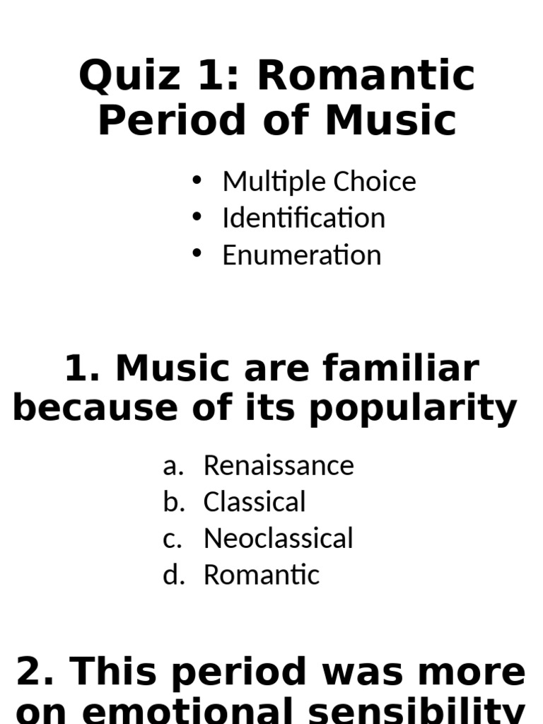 Quiz 1 q3 Romantic Music | PDF