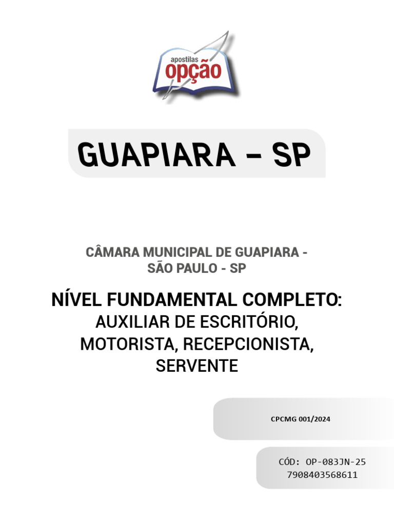 Op 083jn 25 Guapiara SP Fundamental Digital | PDF | Números | Divisão (Matemática)