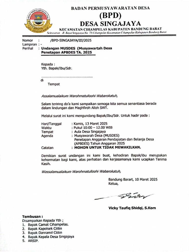 Undangan Musdes 2025 | PDF