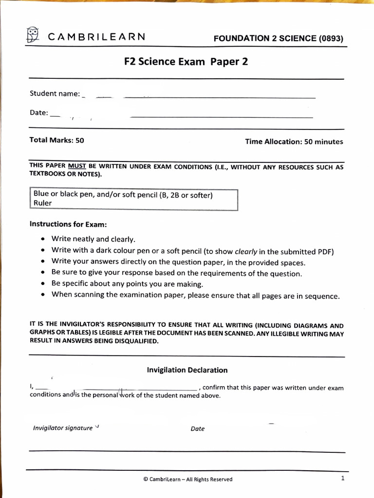F2 Exam 2 Cam | PDF