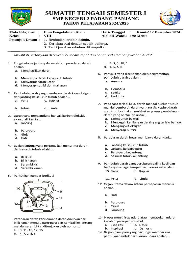Soal Ipa Kelas VIII Semester Ganjil 2024 | PDF