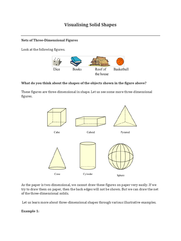 15. VISUALISING SOLID SHAPES | PDF | Sphere | Shape