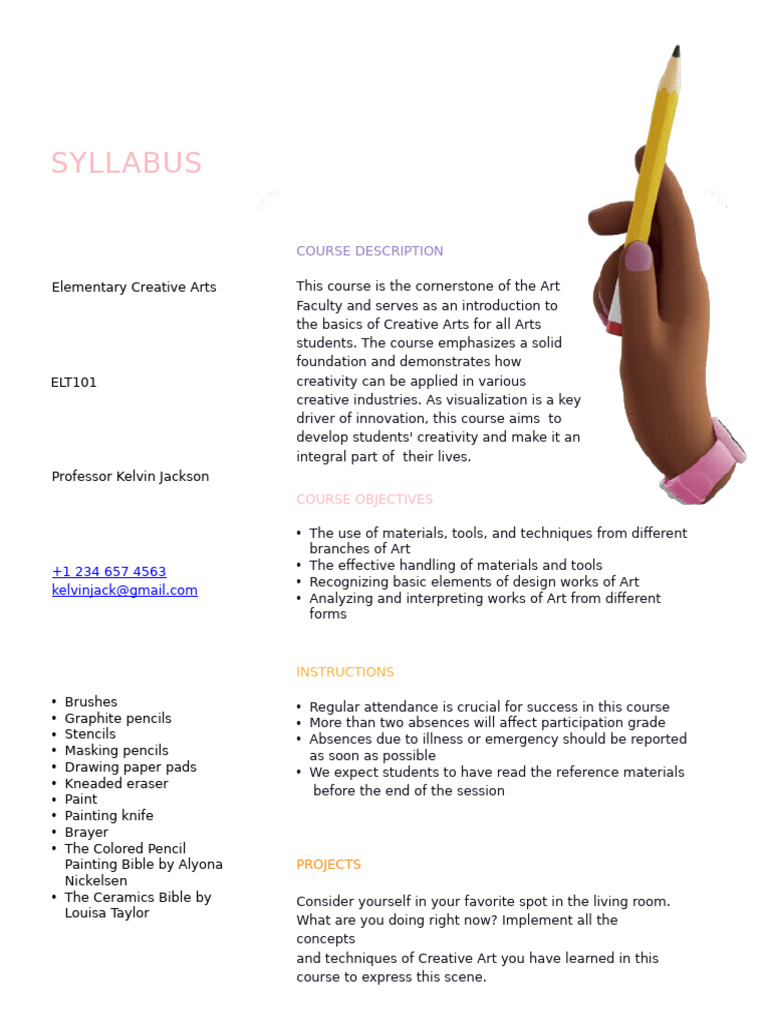 Creative Arts Syllabus | PDF