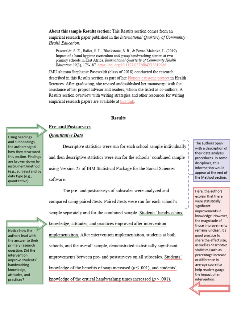 Annotated Results Section | PDF | Statistics | Sampling (Statistics)