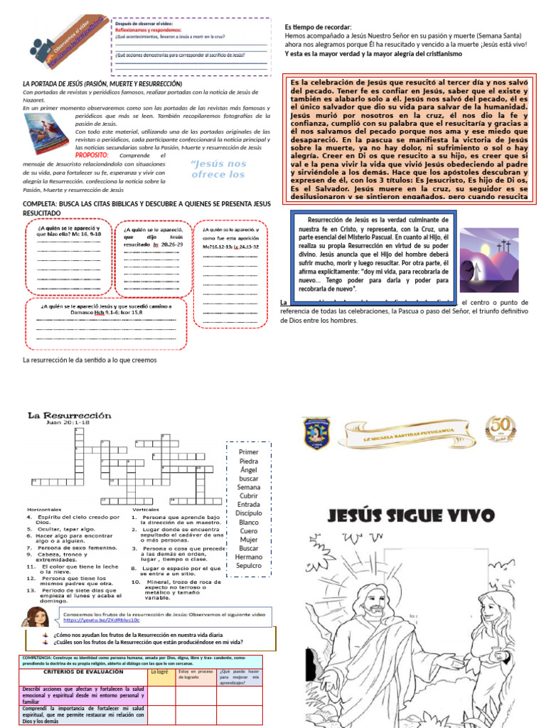 La Resurrección de Jesús: Fe y Alegría | PDF | La resurrección de Jesús ...