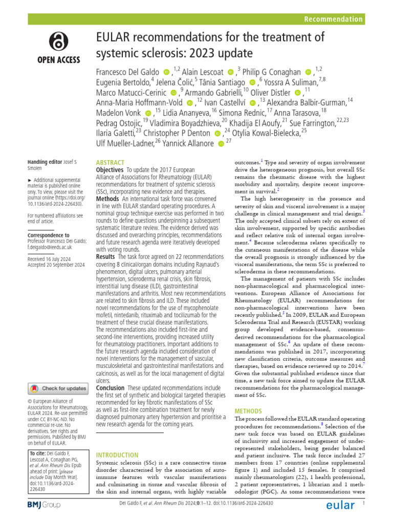EULAR 2023 Scleroderma | PDF | Gastroesophageal Reflux Disease | Randomized Controlled Trial