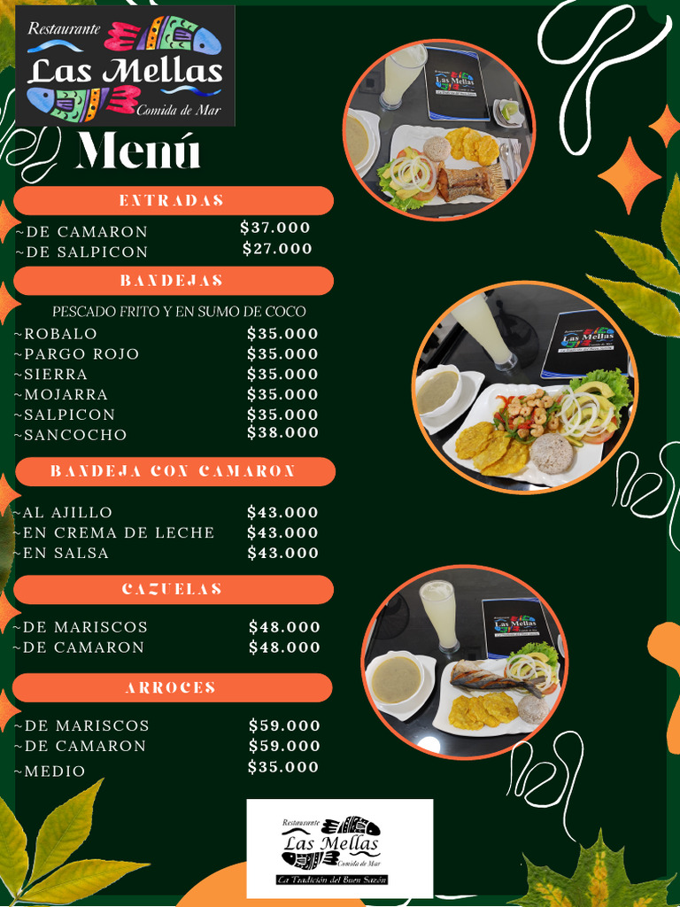 Menu Restaurante Las Mellas Actualizado | PDF