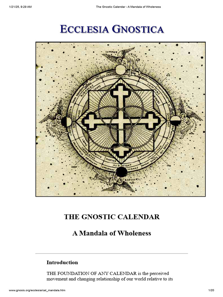 The Gnostic Calendar - A Mandala of Wholeness - Christi Perala | PDF ...