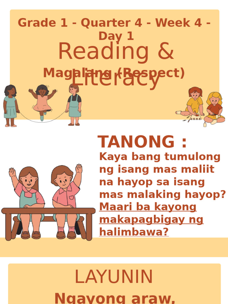 READING & LITERACY G1 Q4 W4 D1 | PDF