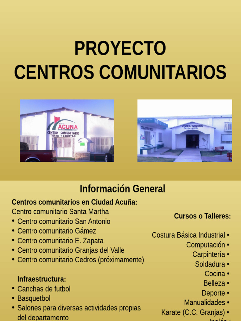 Mejora de Centros Comunitarios en Acuña | PDF