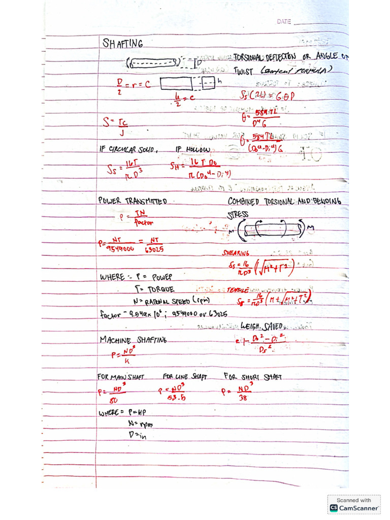Formulas for shafting | PDF