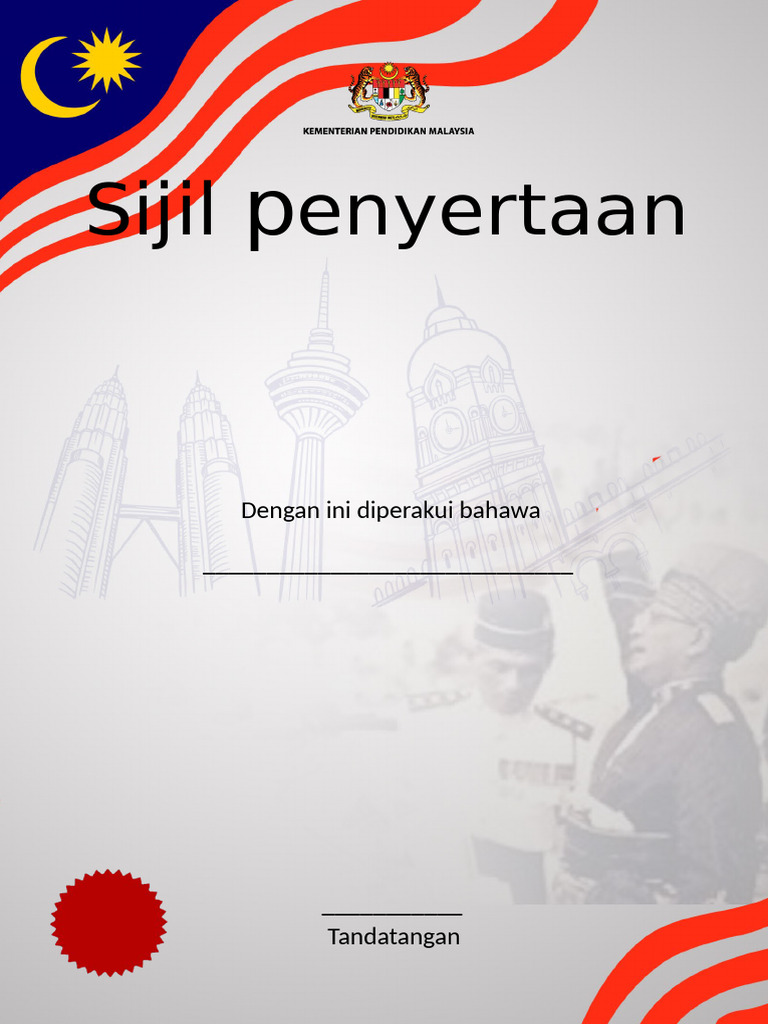 Sijil Penyertaan Merdeka | PDF