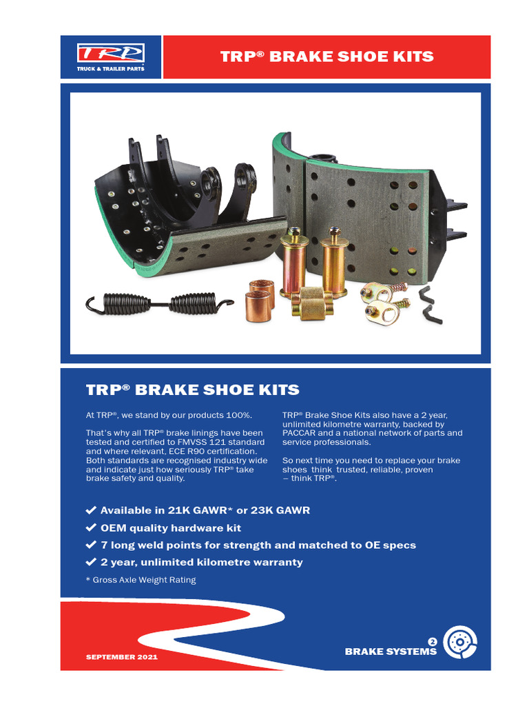 FAB - TRP - Brake Shoe Kits (092021) | PDF | Vehicles | Vehicle Technology