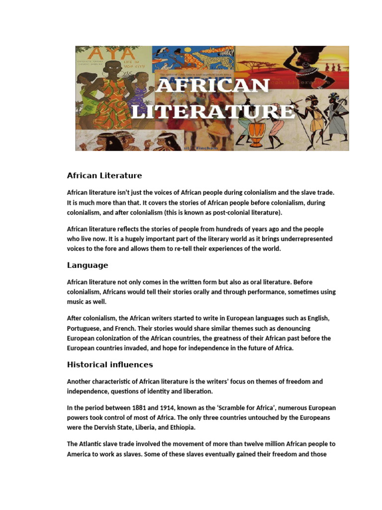 Overview of African Literature Types | PDF | African Literature