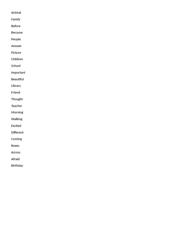 Spelling List | PDF