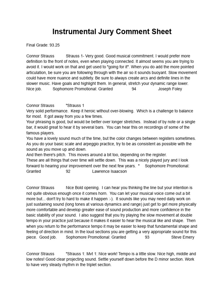 Connor Strauss Jury F22 | PDF | Musical Forms | Elements Of Music