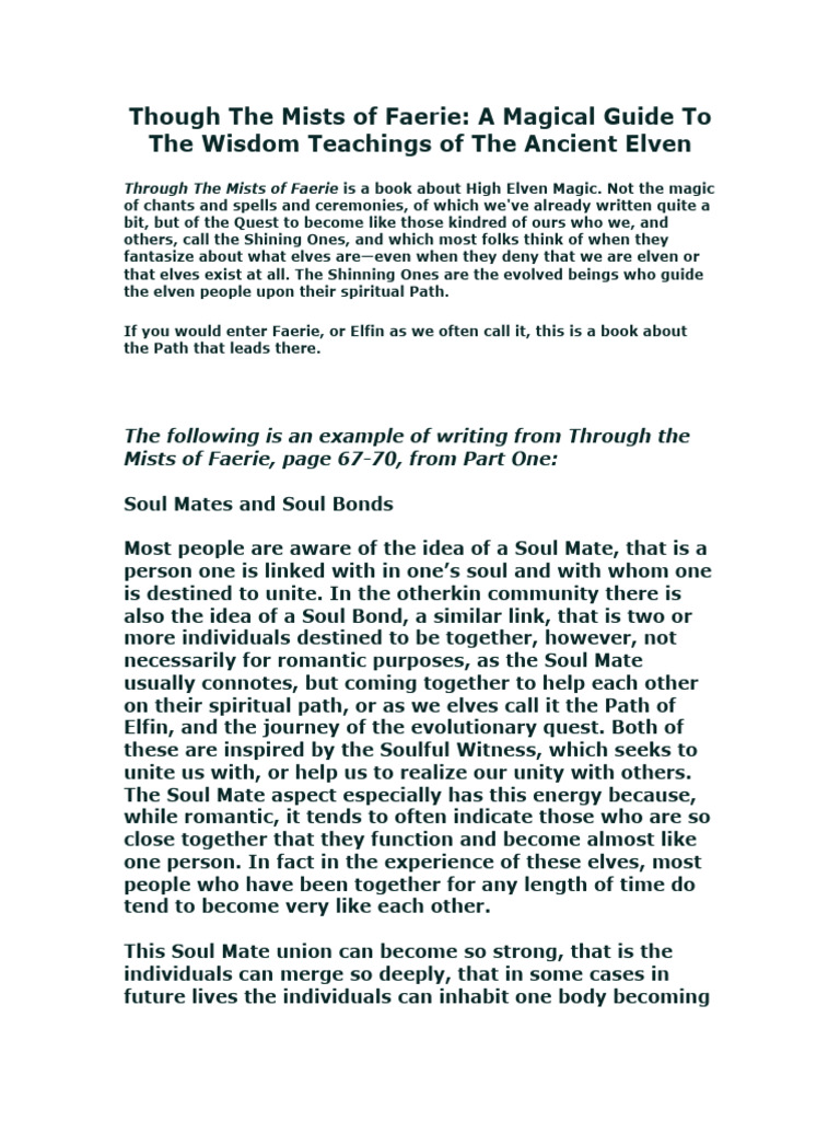Elven Wisdom: The Path to Faerie Magic | PDF | Consciousness | Elves