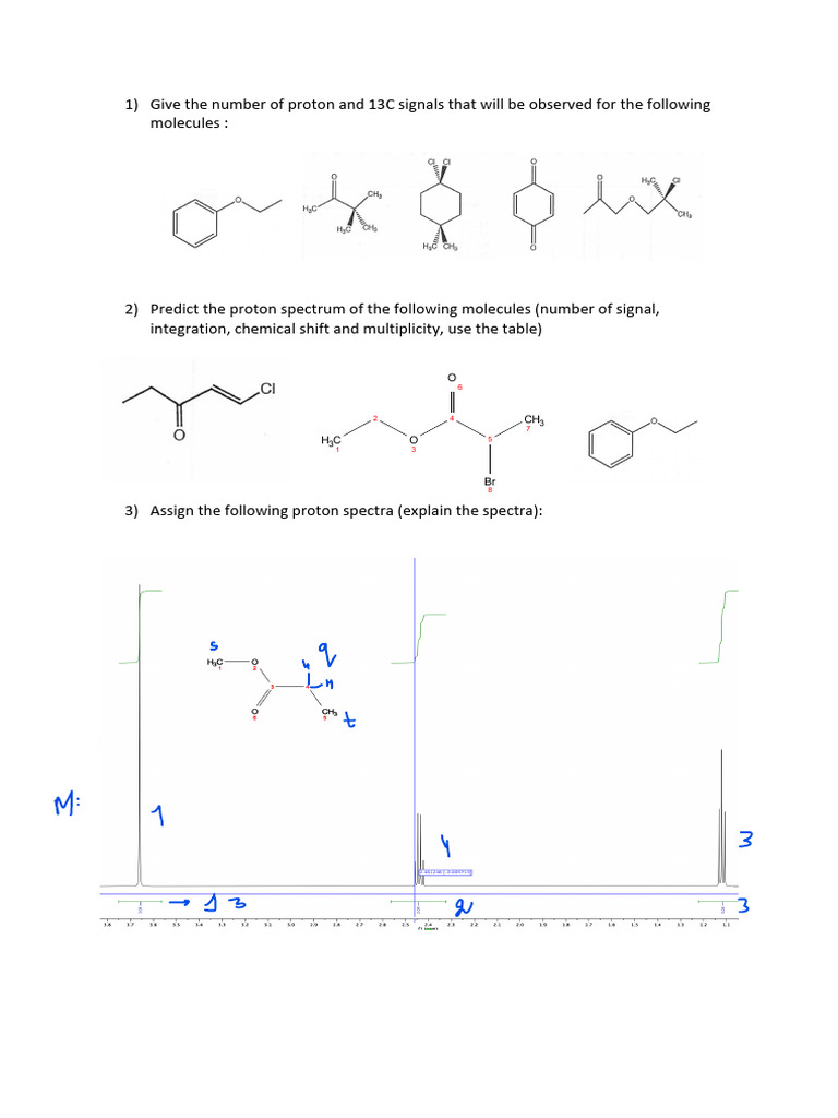 Microsoft Word - Exercises - NMR - Practical | PDF