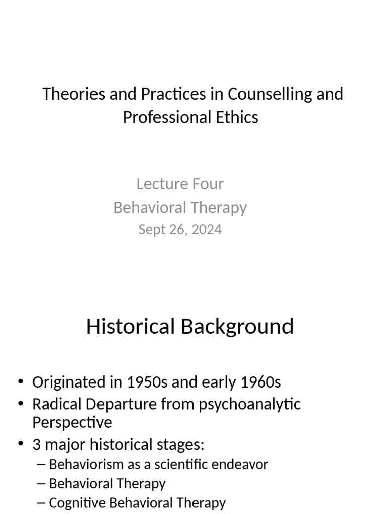 Lecture 4 Student Version | PDF | Classical Conditioning | Behaviour Therapy