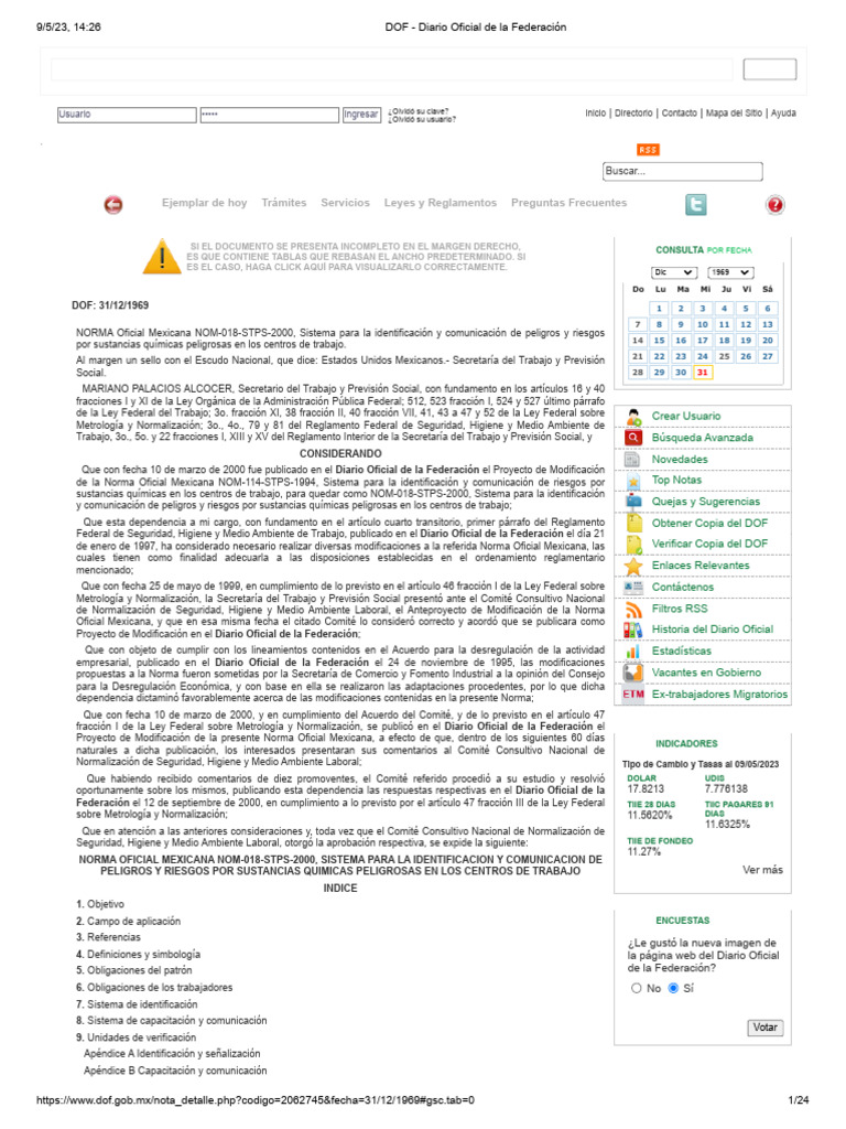 NOM-018-STPS-2000, Sistema para la identificación y comunicación de ...