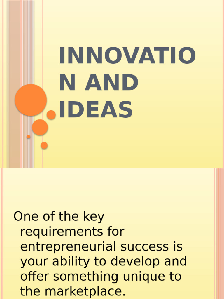 Innovation and Ideas | PDF | Creativity | Innovation