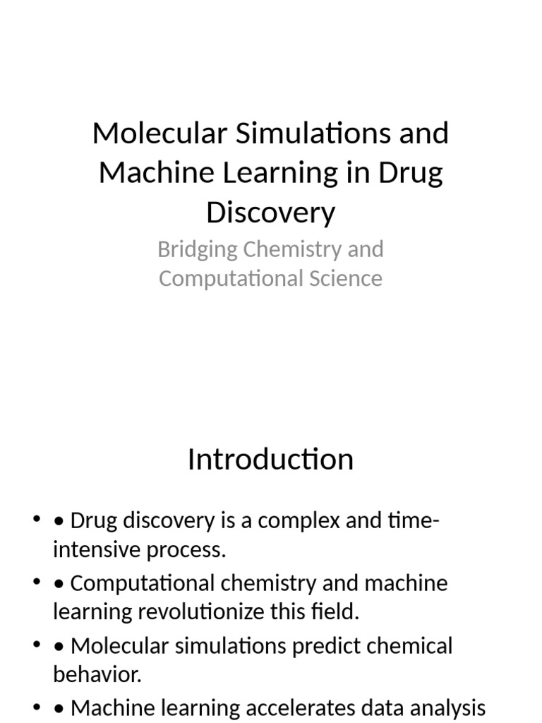 Molecular Simulations and ML in Drug Discovery | PDF | Drug Discovery ...