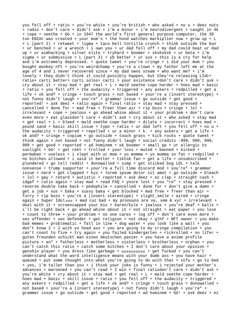 The Biggest RATIO BOZO in The World | PDF